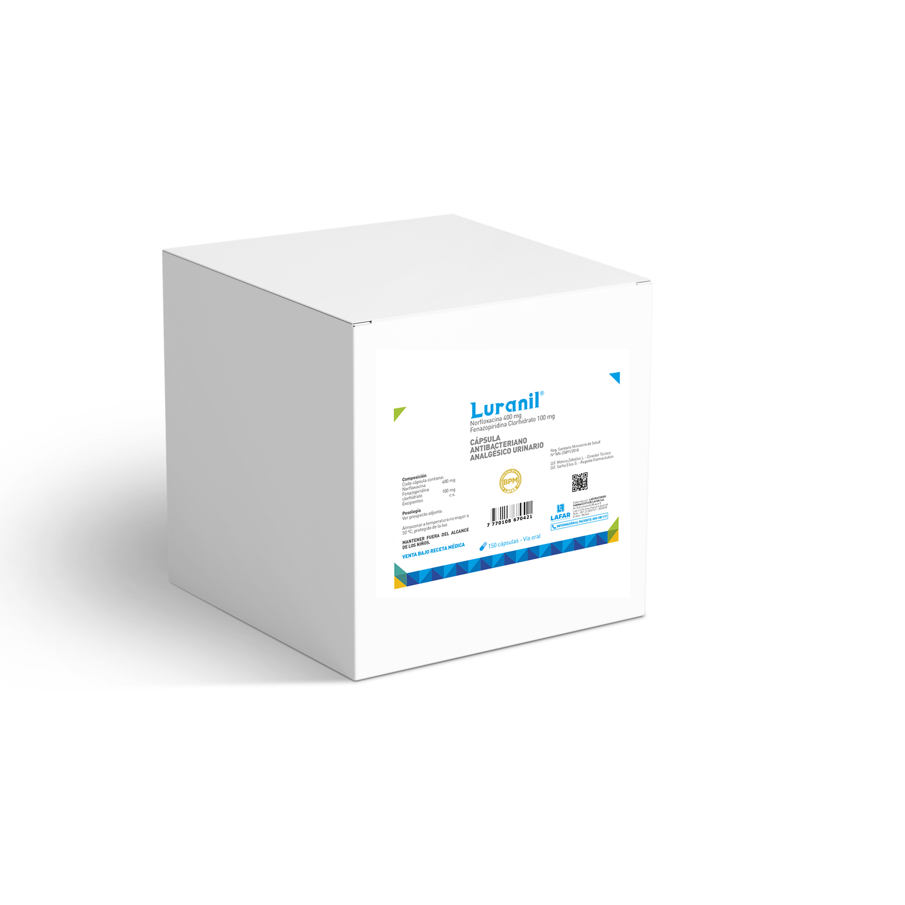 LURANIL 400/100 MG X 150 CAPS